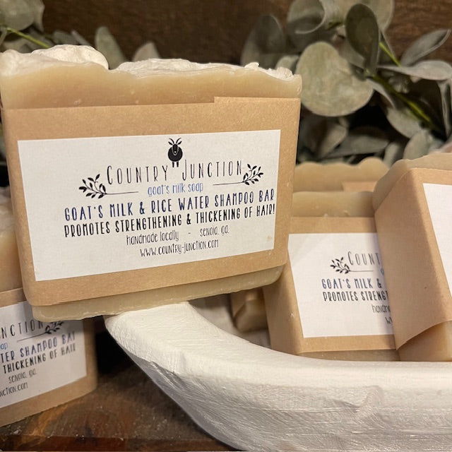 Goat's Milk & Rice Water Shampoo Bar – Country Junction Soaps